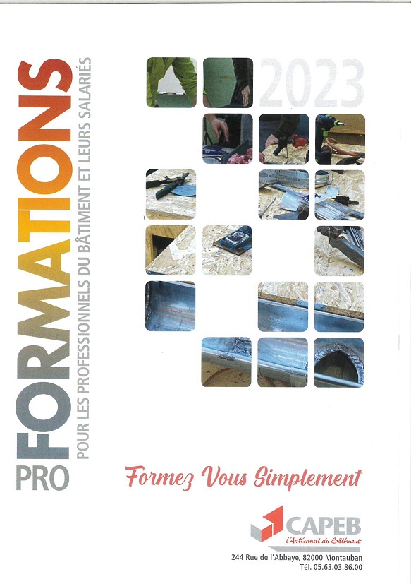 CATALOGUE DE FORMATION CAPEB 82 ・ CAPEB